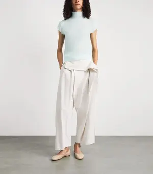 Issey Miyake Wooly Pleats Mock-neck Top