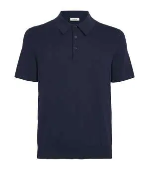 Sandro Cotton-silk Polo Shirt - Blue