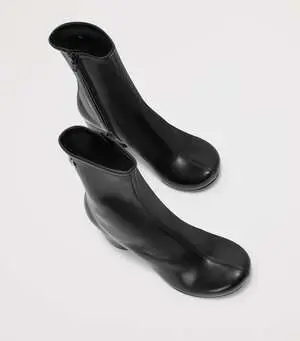 Loewe Leather Oval Heeled Ankle Boots 70