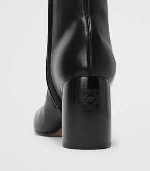 Loewe Leather Oval Heeled Ankle Boots 70