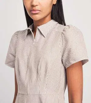 ME+EM Seersucker Midi Shirt Dress
