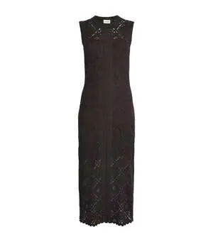 ME+EM Framed Crochet Maxi Dress - Brown