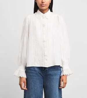 ME+EM Cotton Voile Embroidered Blouse