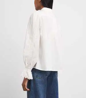 ME+EM Cotton Voile Embroidered Blouse