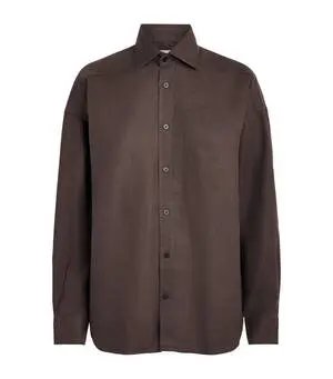 WITH NOTHING UNDERNEATH Hemp The Weekend Shirt - Brown