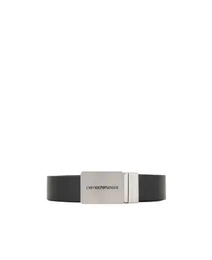 Emporio Armani Logo Double-sided Belt - Black