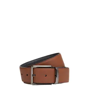 Zegna Logo Engraved Reversible Buckle Belt - Brown