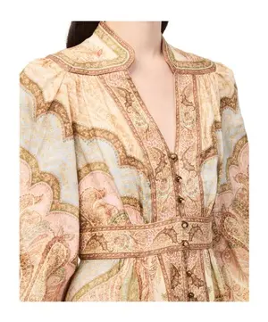 Zimmermann Wanderlust Deep V-neck Midi Dress