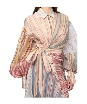 Zimmermann Rebellion Striped Midi Dress