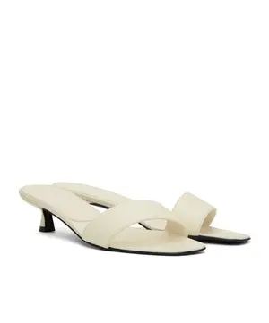 Loulou De Saison Cream Square-toe Kitten-heel Mule
