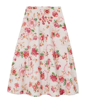 MARY KATRANTZOU Mary Katrantzou Floral-Print Cotton-Poplin Midi Skirt