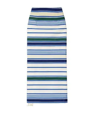ROSIE ASSOULIN Striped Herringbone Cotton-blend Midi Skirt 