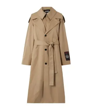 JEAN PAUL GAULTIER Appliquéd Cotton-twill Trench Coat - Brown