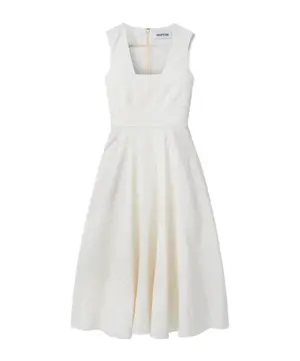 Partow Belted Cloqué Midi Dress - No