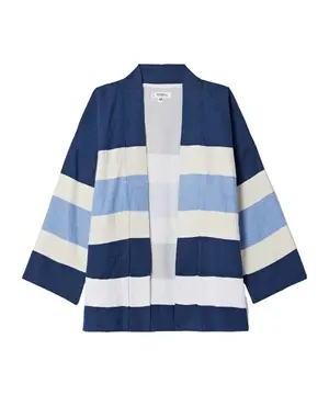 LEMLEM Striped Cotton Jacket - Blue