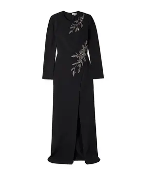 Zuhair Murad Embellished Draped Cady Gown - No