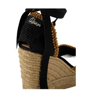 CastaÑer Lurex-trimmed Canvas Wedge Espadrilles