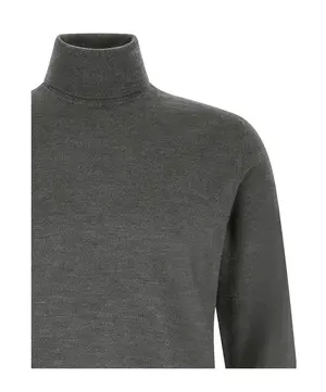 ZANONE Ribbed Turtleneck Knitted Sweater - Gray