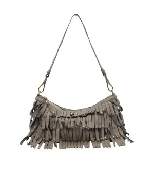 CAMPOMAGGI Natalia Fringed Shoulder Bag - Grey