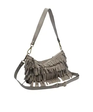 CAMPOMAGGI Natalia Fringed Shoulder Bag - Grey