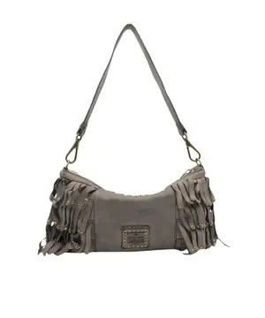 CAMPOMAGGI Natalia Fringed Shoulder Bag - Grey