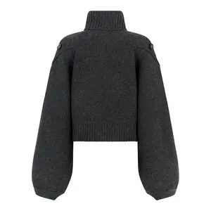 Zimmermann Valiant Buttoned Turtleneck Sweater - Graphite