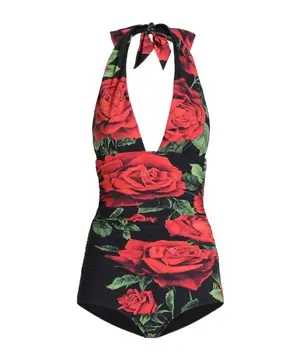 Dolce & Gabbana Halter Neck One-piece Swimsuit Red