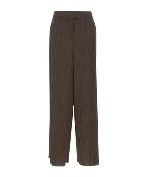 Marella Maggio Pinstriped Palazzo Pants - Marrone