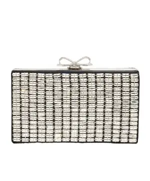 SELF-PORTRAIT Chainmail Clutch Bag - Silver
