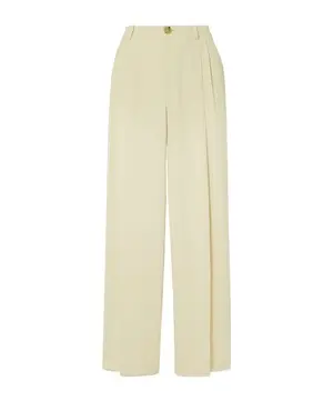 Vince Pleated Recycledcrepe Wideleg Trousers - White