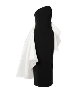 Solace Crepe And Satin-faille Midi Dress