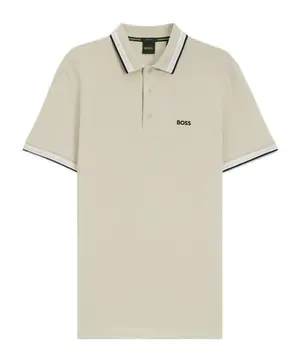 Hugo Boss Tipped Logo Polo Shirt - Light Beige