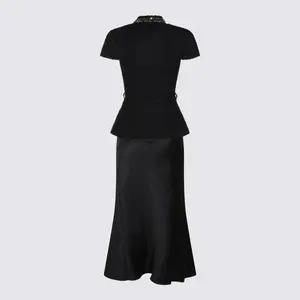 SELF-PORTRAIT Beaded Trim Peplum Dress