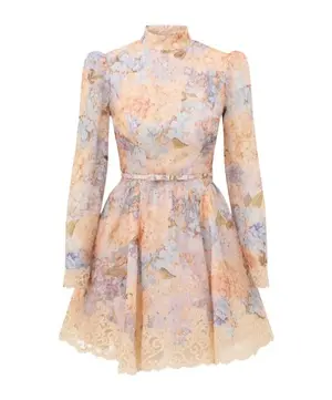 Zimmermann Valiant Panelled Mini Dress - Blue Hydrangea