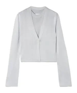 Galvan Cropped Knit Cardigan Set