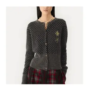 VIVIENNE WESTWOOD Checked Cropped Cardigan