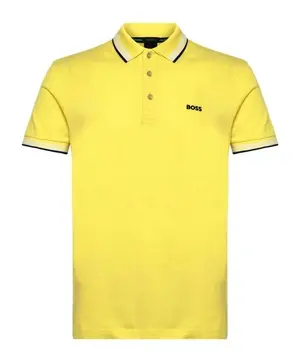 Hugo Boss Tipped Logo Polo Shirt - Bright Yellow