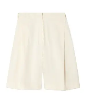 Tove Pleated Linen-blend Shorts - White