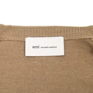 AMI Paris V-neck Cardigan With Embroidered Logo - No