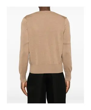 AMI Paris V-neck Cardigan With Embroidered Logo - No