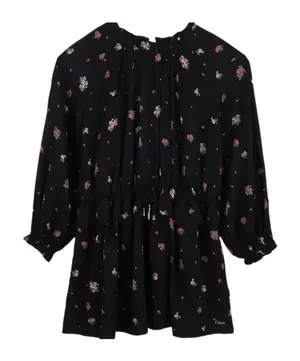 Chloé Floral-print Ruffled Dress - Black