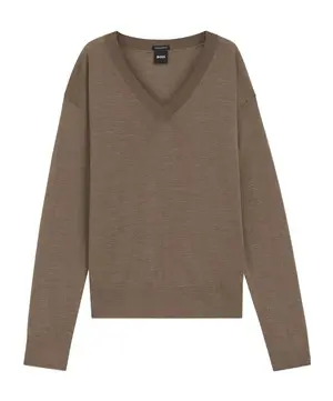 Hugo Boss V-neck Sweater In Merino Wool
