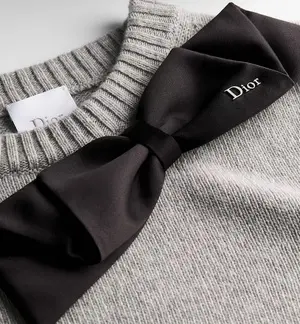 Dior Ribbed Knit Sweater - Grey