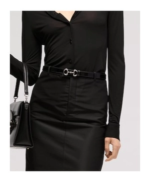 Gucci Thin Belt With Horsebit Buckle