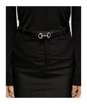 Gucci Thin Belt With Horsebit Buckle