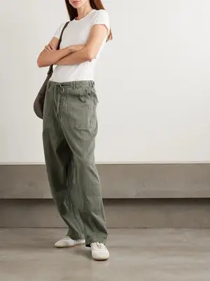 JAMES PERSE Cotton-blend Tapered Drawstring Pants