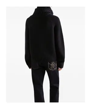 Dolce & Gabbana Smooth Knit Turtleneck With Logo Detail - Blue