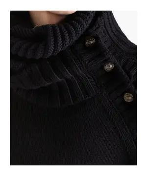 Dolce & Gabbana Smooth Knit Turtleneck With Logo Detail - Blue