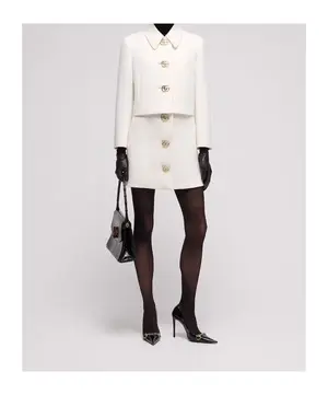Gucci Crêpe Wool Jacket With Double G Buttons - White