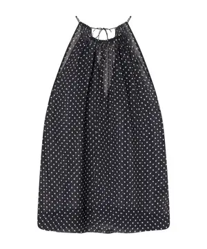 NILI LOTAN Halterneck Polka-dot Silk Tank - No